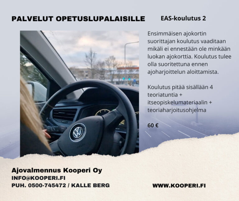 Ajokortti opetusluvalla & Riskientunnistamiskoulutus (RTK) | Kooperi.fi ...
